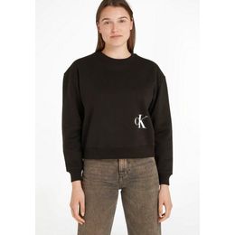 Calvin Klein Jeans Sweater in lockerer Passform, schwarz