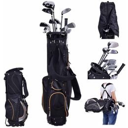Costway - Golftasche 9 inch Golfbag Pencil Bag Profi-Reisebag Staenderbag mit Kopfteil und Tragegurt