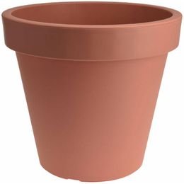 Spetebo - Kunststoff Pflanzkübel s klein - 30 cm/Terracotta - Blumenkübel rund für Außen und Innen - Garten Pflanztopf Blumentopf Pflanzgefäß Übertopf