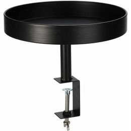 Spetebo Metall Beistelltisch schwarz zum Klemmen - 28 cm - Deko Tablett zur Befestigung am Tisch