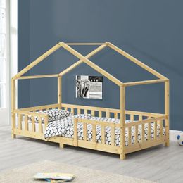 Kinderbett Treviolo 90x200 cm Holzfarben [en.casa] Hellbraun