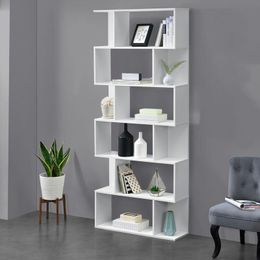 Bücherregal Borrby 192x80x24 cm Weiß en.casa