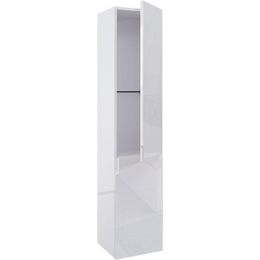 HHG - Hängeschrank 618, Midischrank Hochschrank Badezimmer Badmöbel, hochglanz 150x30cm weiß - white