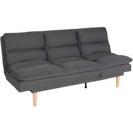 Schlafsofa HHG 368, Gästebett Schlafcouch Couch Sofa, Schlaffunktion Liegefläche 180x110cm Stoff/Textil dunkelgrau - grey