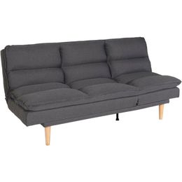 Schlafsofa HHG 368, Gästebett Schlafcouch Couch Sofa, Schlaffunktion Liegefläche 180x110cm Stoff/Textil dunkelgrau