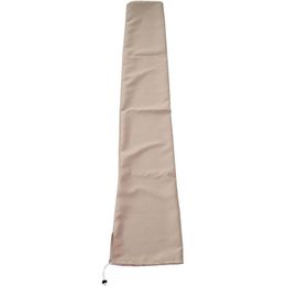 HHG Schutzhülle für Sonnenschirm bis 3m, Cover Abdeckhülle mit Kordelzug creme - beige