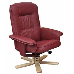 HHG Relaxsessel Fernsehsessel Sessel ohne Hocker H56 Kunstleder bordeaux - red