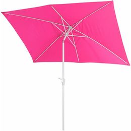 HHG Neuwertig] Sonnenschirm Castellammare, Gartenschirm, 2x3m rechteckig neigbar, Polyester/Alu 4,5kg UV-Schutz 50+ pink - pink