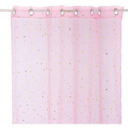 Atmosphera - Fenstervorhang, rosa mit goldenen Sternen - 140 x 250 cm