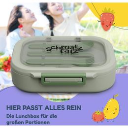Klarstein Schmatzfatz Lunchbox, Unterteilte Brotdose für Erwachsene & Kinder, Lunchbox mit Fächern, Bento-Box für Schule & Kita, BPA-Freie Schuldose