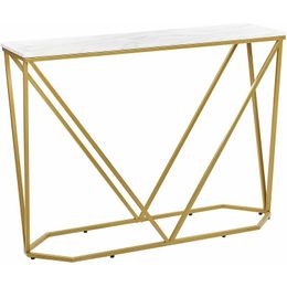 Beliani Konsolentisch Marmoroptik Weiß / Gold Modern Elegant Edel Glamour Design für Wohnzimmer Schlafzimmer Flur - Weiß