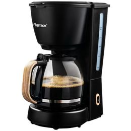Filterkaffeemaschine – 10 Tassen – 1,25 l – 1000 w – Schwarz/Holz + automatische Abschaltung ERP-Standard - ACM900BW Bestron