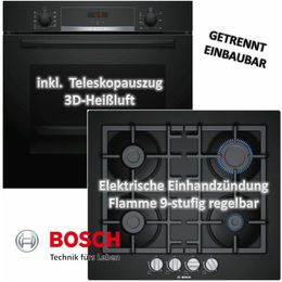 Backofen HBA534EB0 mit Gaskochfeld PNP6B6B90 - autark, 60cm - Bosch