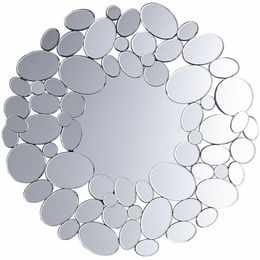 Beliani Wandspiegel Silber Glas mdf Rund 70 cm Glamour - Silber