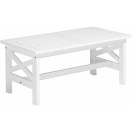 Beliani - Gartentisch weiß Akazienholz 100x55 cm Landhaus Stil - Weiß