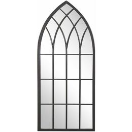 Beliani Wandspiegel Schwarz 50 x 115 cm Metall mit Glas Fensteroptik im Gotischen Stil - Schwarz
