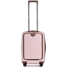 Stratic Hartschalen-Trolley Leather&More S mit Vortasche, rose, 4 Rollen, Handgepäck Reisekoffer Reisegepäck TSA-Zahlenschloss, rosa