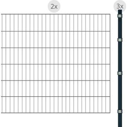 Arvotec Einstabmattenzaun ESSENTIAL 120 zum Einbetonieren, (Set), Zaunhöhe 120 cm, Zaunlänge 2 - 60 m, grau