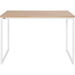 Andas Esstisch Hulsig (1-St), mit Tischplatte in einer Holzoptik und fühlbare Struktur, Höhe 76 cm, beige|weiß