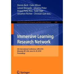 Springer International Publishing Immersive Learning Research Network, Kartoniert (TB)