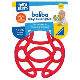 RAVENSBURGER VERLAG Ravensburger ministeps 4148 baliba - Flexibler Ball, Greifling und Beißring - Baby Spielzeug ab 0 Monate - rot