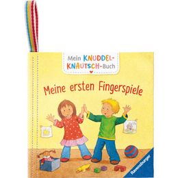 RAVENSBURGER VERLAG Mein Knuddel-Knautsch-Buch: Meine ersten Fingerspiele; weiches Stoffbuch, waschbares Badebuch, Babyspielzeug ab 6 Monate, Gebunden