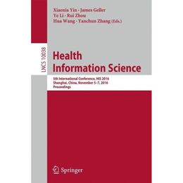 Springer International Publishing Health Information Science, Kartoniert (TB)