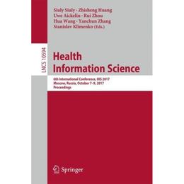 Springer Health Information Science, Kartoniert (TB)
