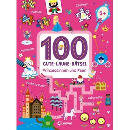 Loewe 100 Gute-Laune-Rätsel - Prinzessinnen und Feen, Kartoniert (TB)