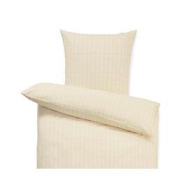 Tchibo Premium-Baumwoll-Bettwäsche - Beige/Kariert - 100% Baumwolle- Maße: 135 x 200 cm