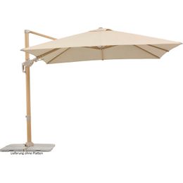 Schneider Schirme Ampelschirm »Rhodos Twist Loft«, LxB: 300x300 cm, 300x300 cm, flexibler Ampelschirm in moderner Leinenstruktur, beige