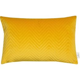 Tom Tailor HOME Dekokissen French Velvet Ultra, aus weichem Micro-Velvet, Kissenhülle ohne Füllung, 1 Stück, gelb