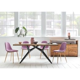 Sit Esstisch Tables, mit elegantem Metallgestell, Shabby Chic, Vintage, orange