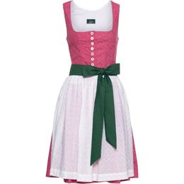 Luis Steindl Midi-Dirndl Pink/Wei&szlig; (Gr&ouml;&szlig;e: 38)