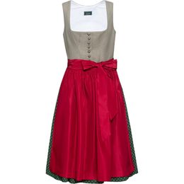 Luis Steindl Dirndl Schilfleinen Gr&uuml;n/Rot (Gr&ouml;&szlig;e: 40)