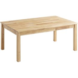 MCA furniture Couchtisch Alfons, Wohnzimmertisch Massivholz geölt, keilverzinkt belastbar bis 20 kg, braun