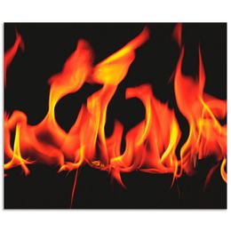 Artland Küchenrückwand Feuer 2 - Flammen, (1-tlg), Alu Spritzschutz mit Klebeband, einfache Montage, schwarz