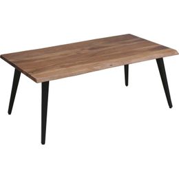 ByLiving Couchtisch Caddy, Tischplatte mit Baumkante, Breite 110 oder 60 cm, braun