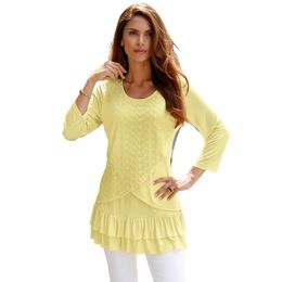 3/4-Arm-Shirt Inspirationen "Shirt" Gr. 54, gelb (zitrone) Damen Shirts Jersey