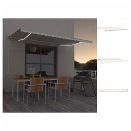 vidaXL Markise Automatische Markise mit LED Windsensor 500x300 Creme Balkon Terrasse