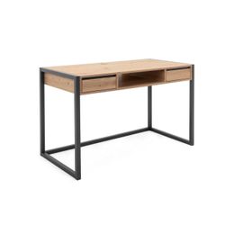 Homestyle4u Schreibtisch Computertisch Schwarz Natur Bürotisch Holztisch (kein Set)