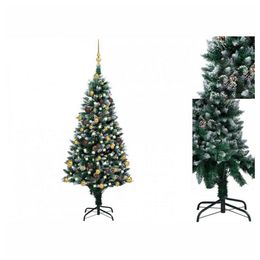vidaXL Künstlicher Weihnachtsbaum Künstlicher Weihnachtsbaum mit LEDs Kugeln Zapfen 150 cm