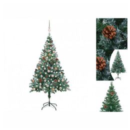 vidaXL Künstlicher Weihnachtsbaum Weihnachtsbaum Gefrostet mit LEDs Kugeln Zapfen Set 150 cm