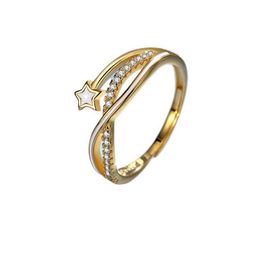 LENBEST Fingerring S925 Sterling Silber Double Layered Star Lineage Frauen Ring (1-tlg)