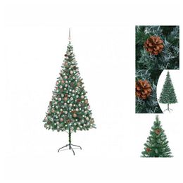 vidaXL Künstlicher Weihnachtsbaum Künstlicher Weihnachtsbaum mit LEDs Kugeln Zapfen 210 cm