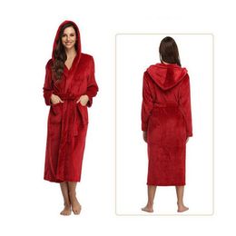 ZWY Nachthemd Einfarbiges Übergröße Schlafanzug in verlängerter Fleece-Ausführung