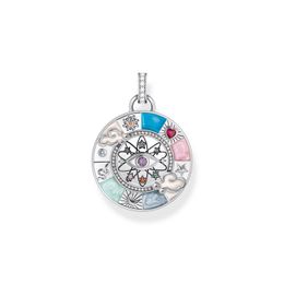 Thomas Sabo Kettenanhänger Kettenanhänger Glücksrad mit kosmischen Symbolen Silber