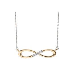 Schmuck Krone Goldkette Collier Unendlichkeit Infinity Symbol 5 Diamanten Brillanten 585 Gold Halskette