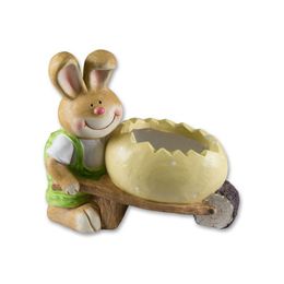 Kaufhaus le petit Osterhase Hase mit Osterei Ei als Pflanzgefäß Oster Tier Figur Skulptur