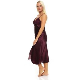 EloModa Negligé Damen langes Negligé Nachtwäsche Nachtkleid Dessous Satin; S M L XL (1-tlg)